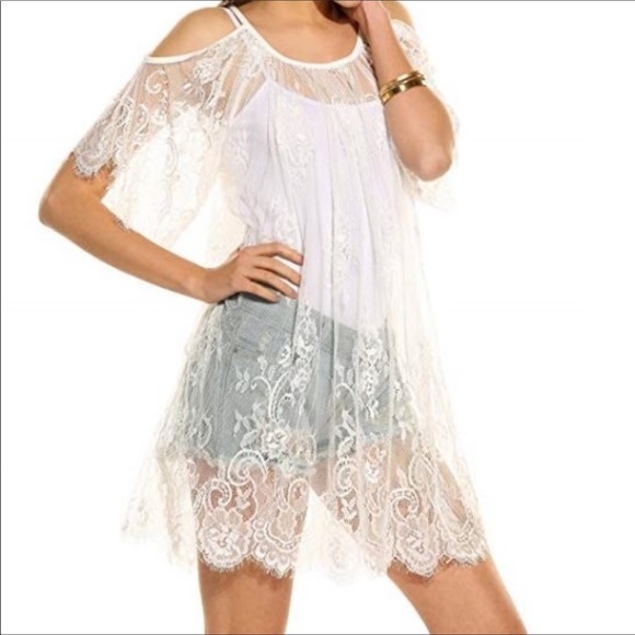 Swim | New Sexy White Lace Beach Cover Up | Poshmark
